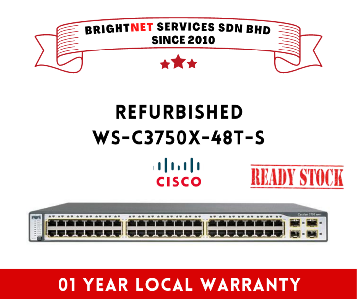 [READY STOCK] Refurbished Cisco WS-C3750X-48T-S Switch Layer 3 - 48 x ...