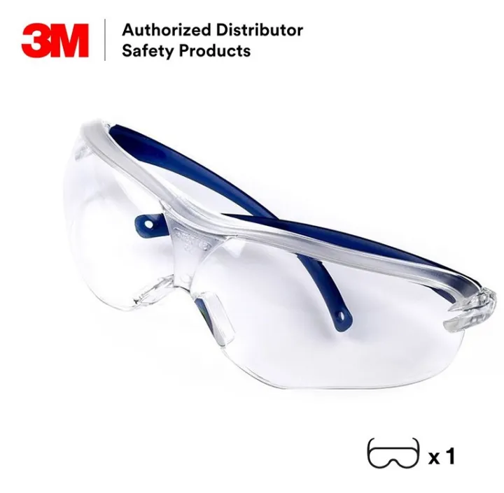 3M VIRTUAL SPORT SAFETY EYEWEAR BLUE TEMPLE ANT-FOG LENS 10434 V34 ...