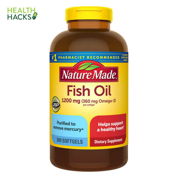Nature Made Fish Oil 1200 mg, 300 Softgels | Lazada PH