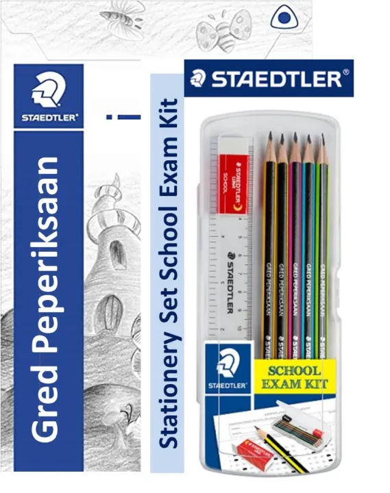 Staedtler School Stationery Set Noris 2B Exam Kit / Exam Set with box ...
