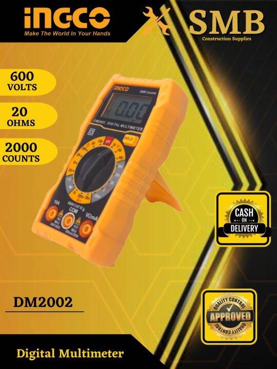 Ingco Digital Multimeter Tester Electrical Test Tool CAT.III 600V ...
