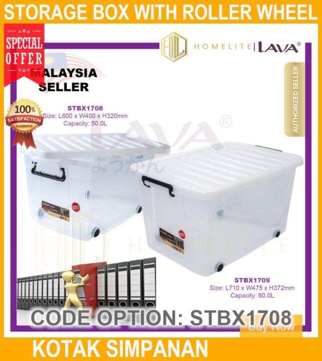 Storage Box With Roller Wheel / Kotak Simpanan / - 50 / 80l - Stbx1708 ...