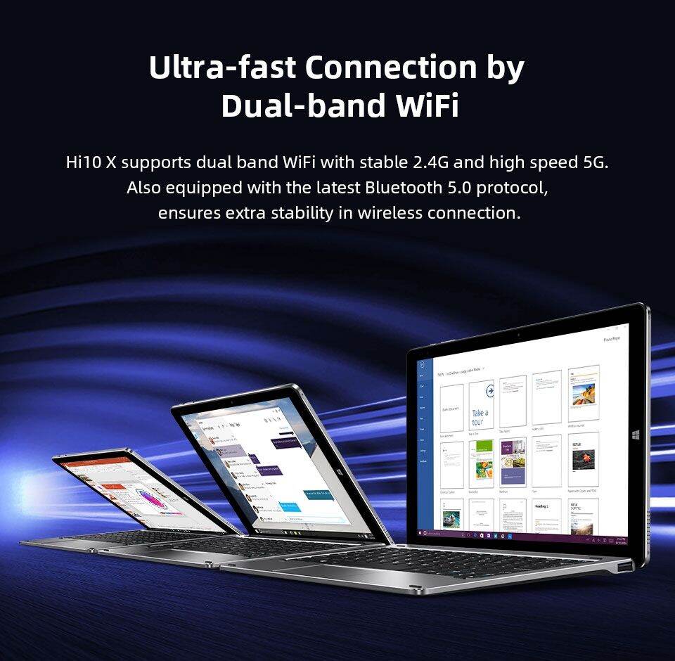 CHUWI Hi10 X 10.1 Inch FHD Screen Intel Celeron Quad Core 6GB RAM 128GB ROM Windows Tablets Dual ...