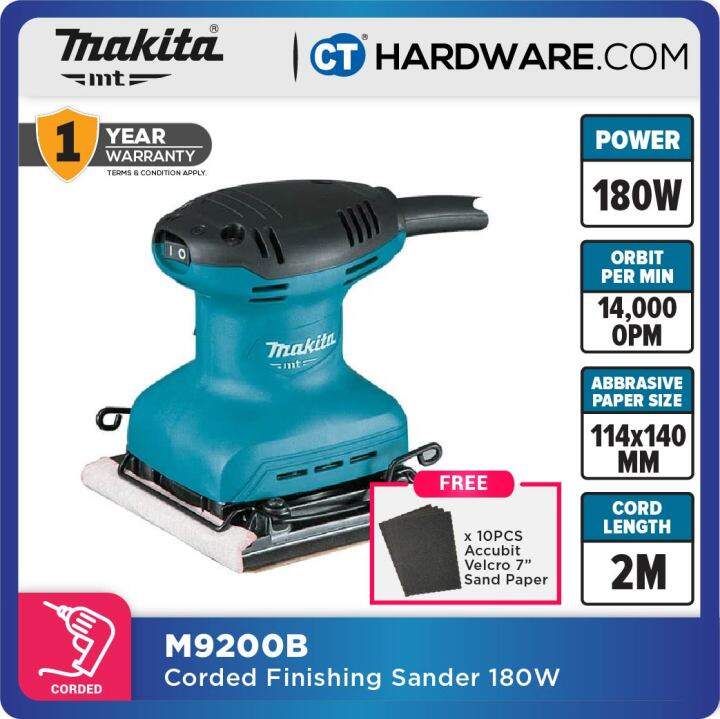 MAKITA MT M9200B CORDED FINISHING SANDER 180W | 14 SHEET | 14,000 OPM ...