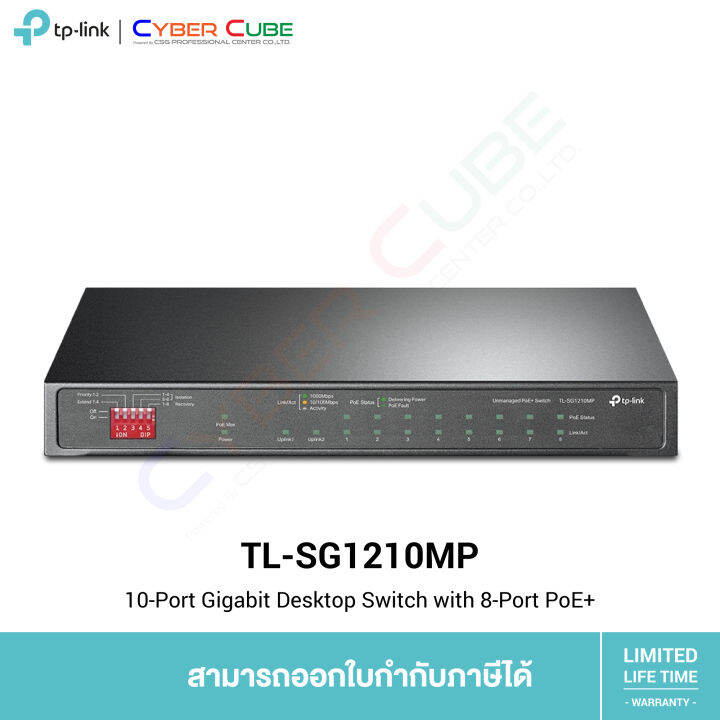 TP-Link TL-SG1210MP 10-Port Gigabit Desktop Switch with 8-Port PoE+ ...