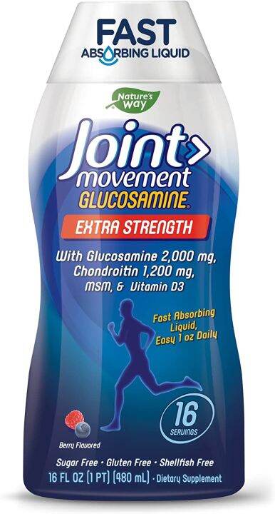 Nature's Way Joint Movement Glucosamine Extra Strength Fast Absorbing Liquid Berry Flavored ...