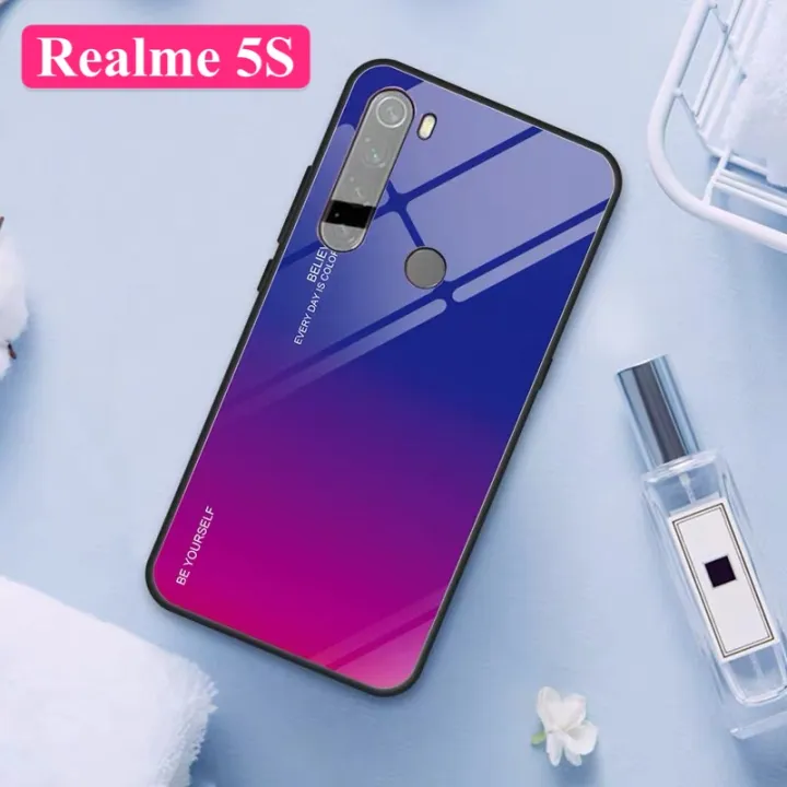 [ส่งจากไทย] Case Realme 5 เคสเรียวมี5เอส เคสกระจกสองสี เคสกันกระแทก เคส ...