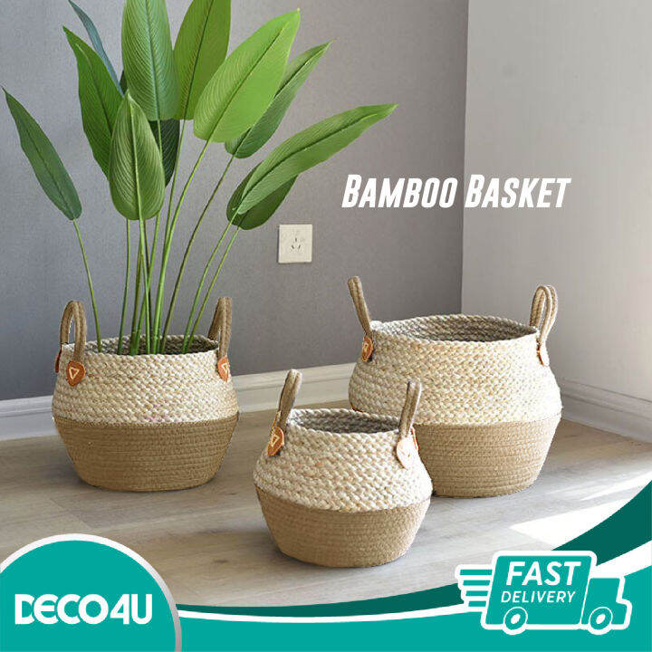 Bamboo Basket Decoration Rattan Artificial Bakul Rotan Pasu Rattan | Lazada