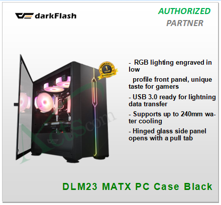 darkFlash DLM23 MATX PC Case WITH 3 PCS CL6 aRGB FAN | Lazada