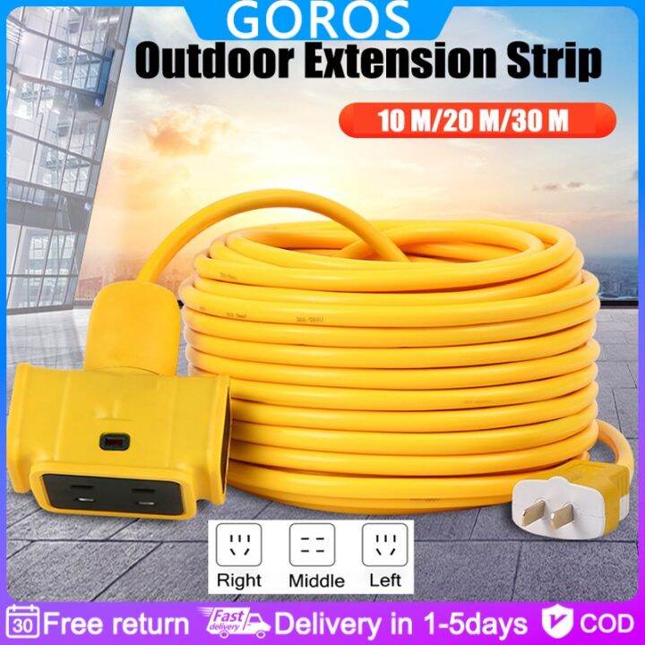 【in stock】 10M/20M Extension Cord with Universal Socket and Switch ...