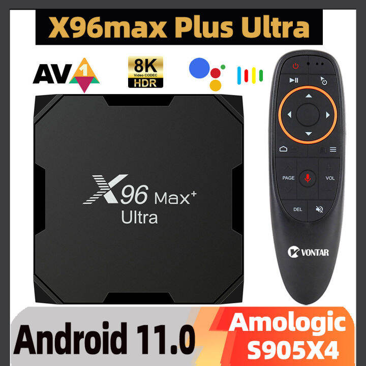 2022 X96Max Plus Ultra Smart Android 11 Amlogic S905X4รองรับ AV1 8K Dual Wifi Media Player 4GB ...