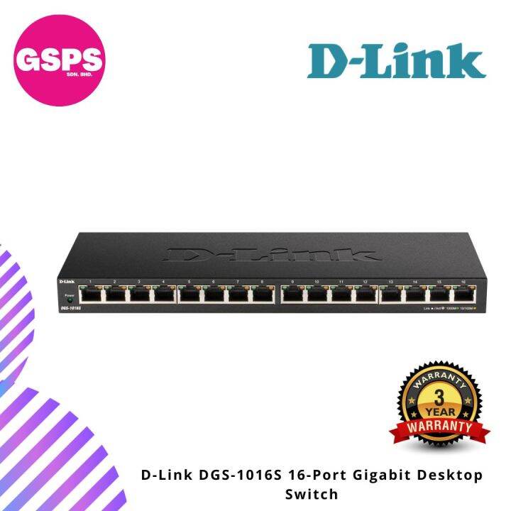 D-Link DGS-1016S 16-Port Gigabit Desktop Switch | Lazada