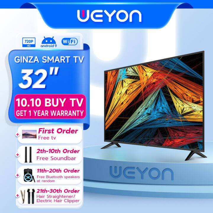 GINZA SMART TV / LED TV 32 Inch FHD MONITOR Flat Screen ANDROID TV With Bracket | Lazada PH