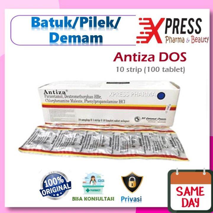 ⚡XPRESS⚡ Antiza DUS Obat Batuk Pilek Flu Demam Sakit Kepala Bersin ...