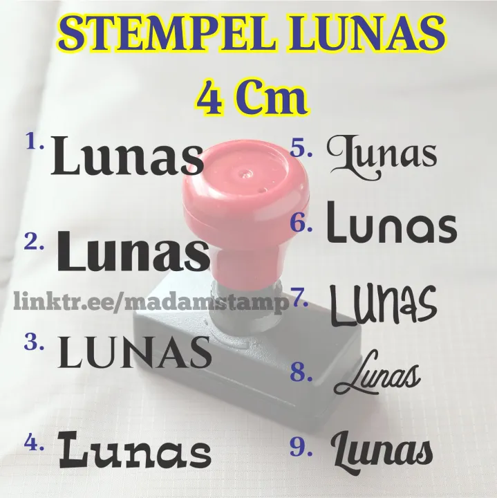 stempel lunas 4cm flash stamp nama nota toko otomatis murah | Lazada Indonesia