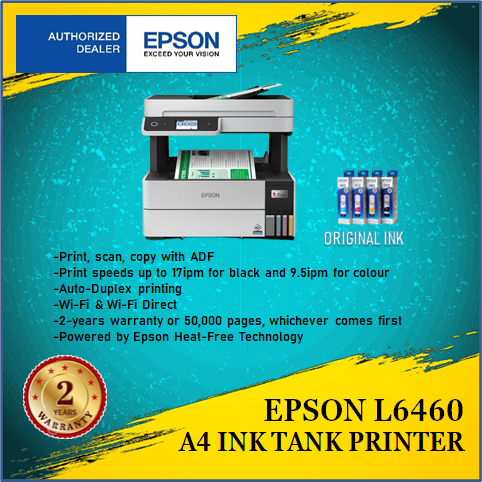 Epson EcoTank L6460 A4 Ink Tank Printer with wifi ( Print , scan , copy ...