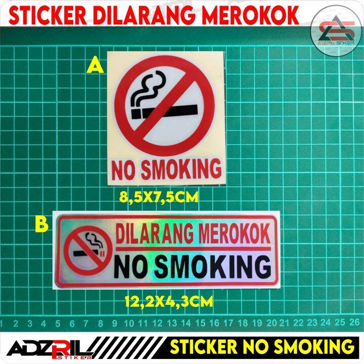 STICKER CUTTING DILARANG MEROKOK / STICKER MOBIL / STIKER KACA/ STIKER ...