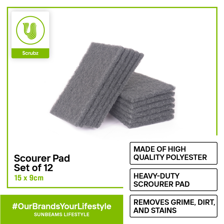 SCRUBZ Premium Scourer Pads [Set of 12] Bathroom Scourer, Dishwashing ...