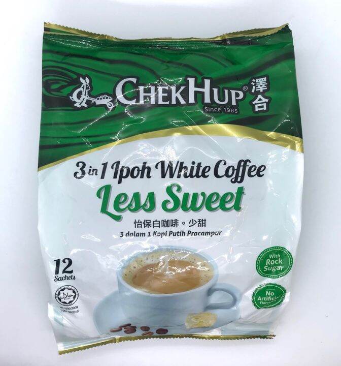 Chek Hup 3 in 1 Ipoh White Coffee Less Sugar 泽合 怡保白咖啡（ 少糖 ） 12g x 35g ...