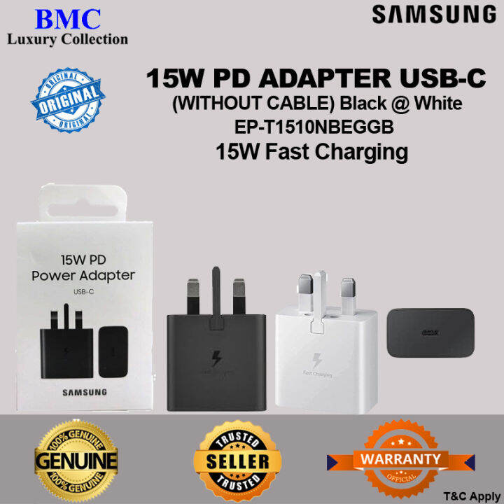 SAMSUNG EP-T1510NBEGGB 15W PD POWER ADAPTER USB-C (WITHOUT CABLE) BLACK ...