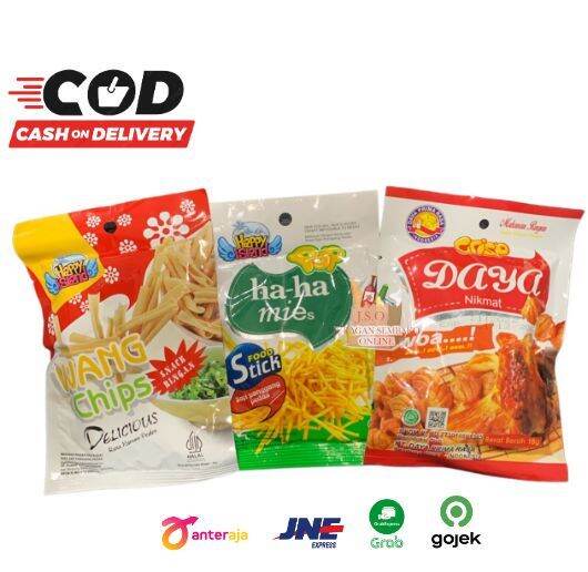Wang Chips Ha Ha Mie Daya Crispy Siput 22gr Snack HALAL Ciki Rasa Sapi ...
