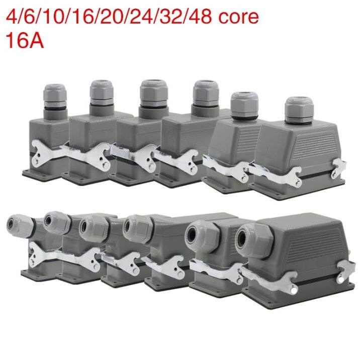 Industrial rectangular heavy duty connector hdc-he-4/6/10/16/20/24/32 ...