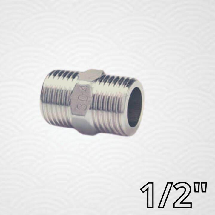 Sambungan Pipa Drat Luar Stainless Dobel Nepel M1/2" X M1/2" Adapter Fitting Double Neple Pipe ...