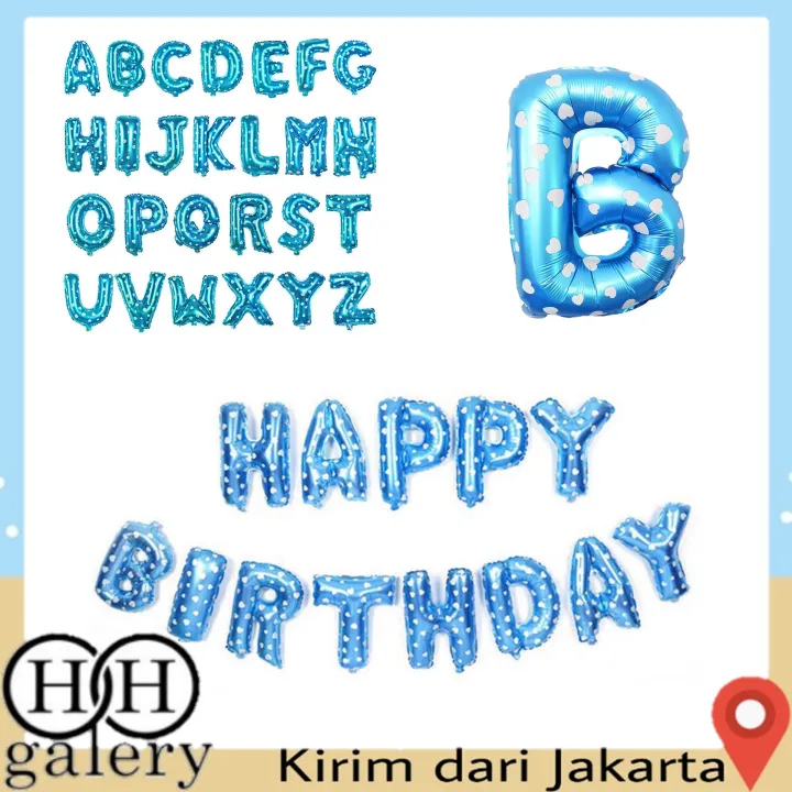 HH Balon Foil Huruf Motif Love ±40cm Ballon Foil Abjad Alphabet Love ...