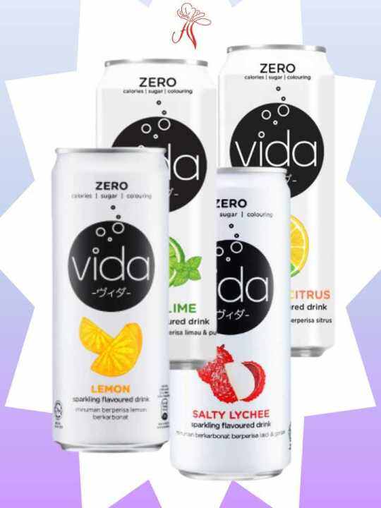 Vida Zero Calories, Sugar, Colouring Sparkling Drinks 325ml Citrus/Lime ...
