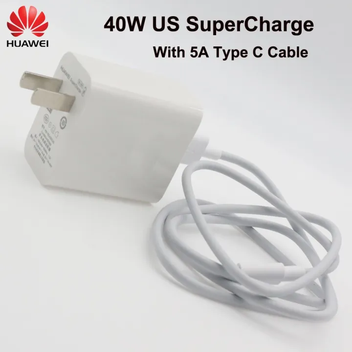 Huawei P20 40W Fast Charger 10V 4A Super charge Adapter 5A USB Type C Cable For Nova 5 T Pro ...