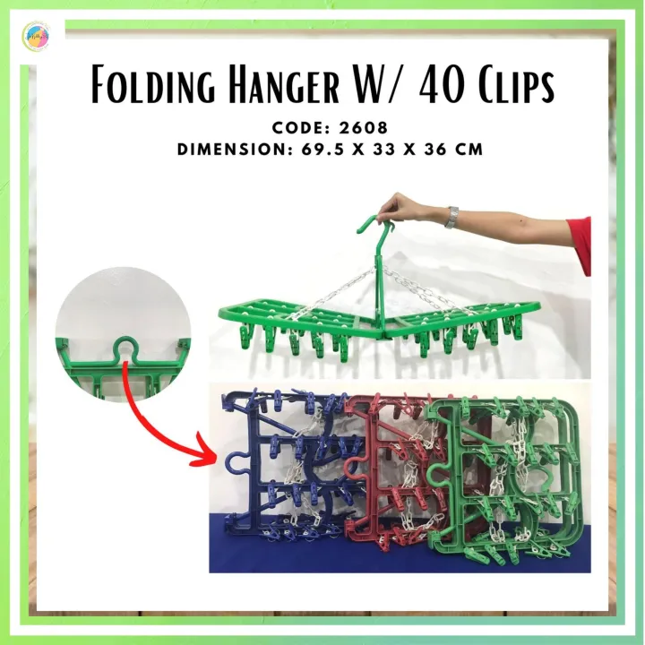40 Clips Folding Hanger / Rectangular Hanger w/ Clips | Lazada PH