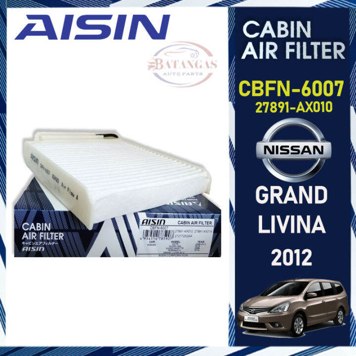 AISIN CABIN FILTER NISSAN GRAND LIVINA 2012 CBFN-6007 | Lazada PH