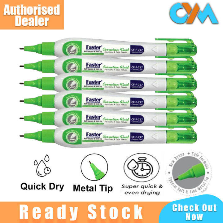 Faster Correction Fluid 7ml Liquid Paper Pemadam Pen Cecair Quick Dry ...
