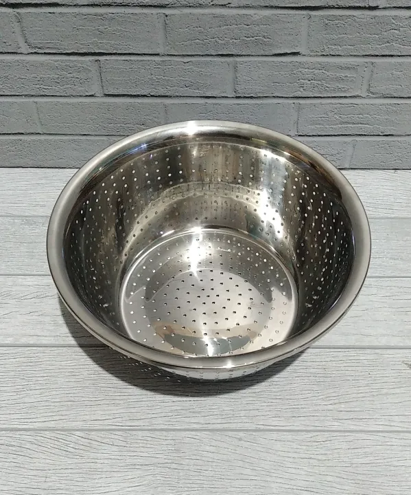 BASKOM STAINLESS BERLUBANG 24 CM TANGGOK STAINLESS | Lazada Indonesia