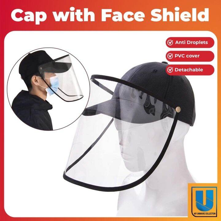 Protective Face Shield with Baseball Cap PPE Cap with Removable Anti ...