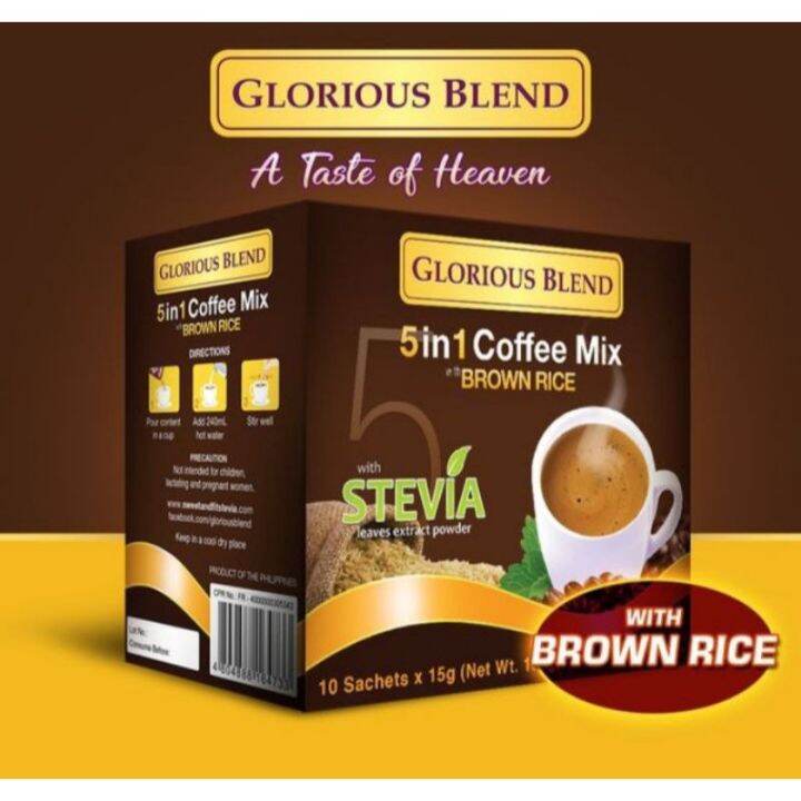 stevia Glorious Blend 5 in 1 Coffee Mix with Brown Rice and Stevia ...