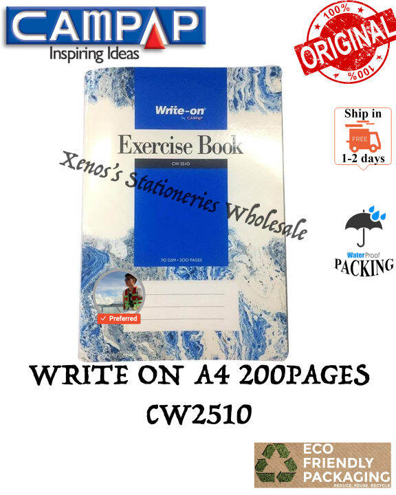 Campap Write On Exercise Note Book A4 200P (CW2510) | Lazada