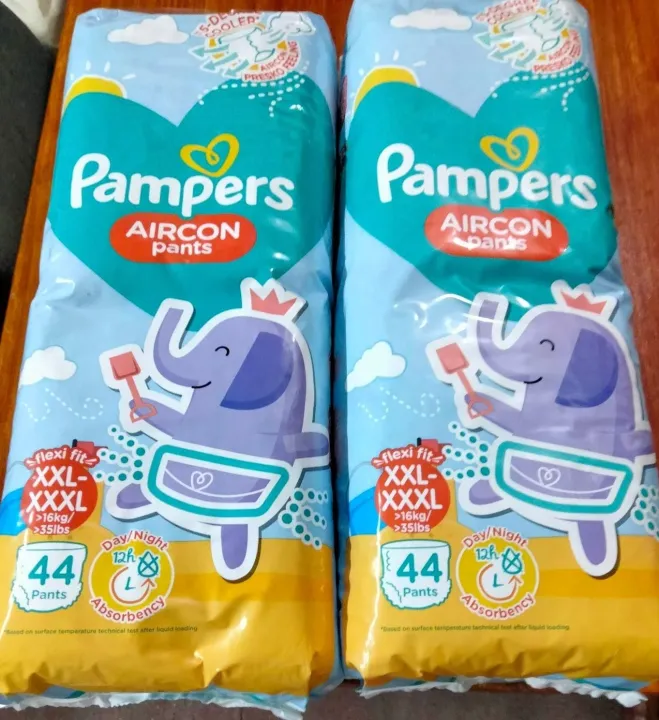 Pampers Aircon Pants Extra Extra Large 44 x 2 packs (88 diapers) XXL ...