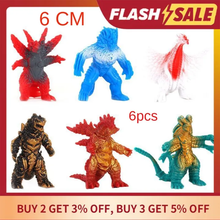 6Pcs Monster 6ซม.ขนาดเล็กของเล่นเด็กชุดUltraman Monster Zeppandon ...