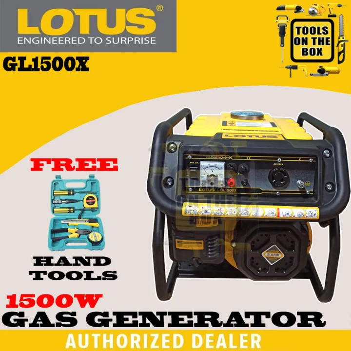 Lotus 1500W Gasoline Generator Heavy Duty GL1500X with free HANDTOOLS ...