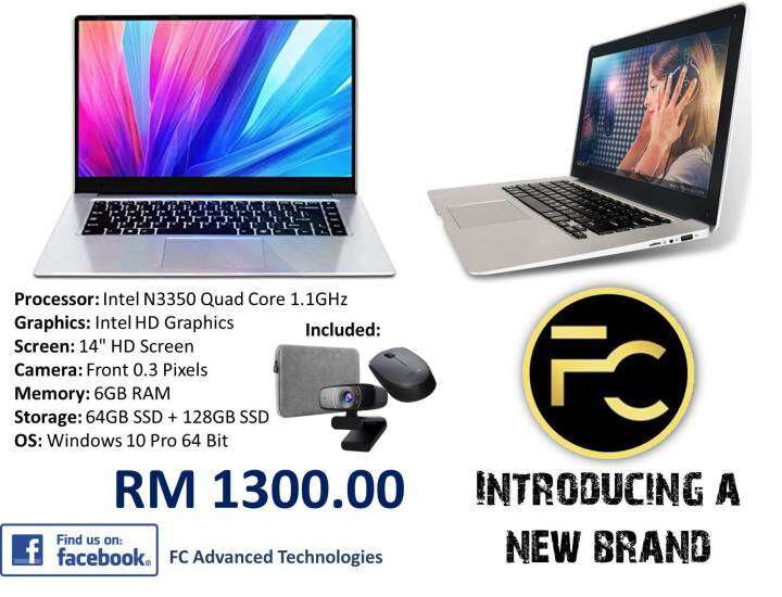 Slim Laptop 14inches 6GB RAM 64GB+128GBSSD Celeron Processor | Lazada