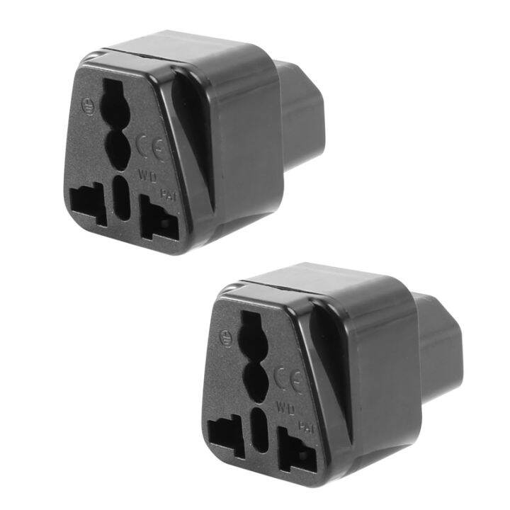 2X IEC 320 C14 to Universal Female Power Adapter AC Power Plug ...