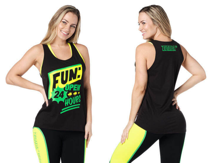 Zumba Open 24 Hours Tank (เสื้อกล้ามออกกำลังกายซุมบ้า) | Lazada.co.th