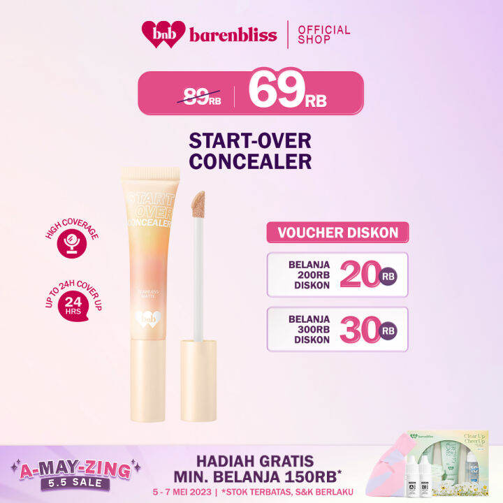 BNB barenbliss Korean Bloomatte Start-Over Concealer [Full Coverage | Tahan Lama 24 Jam ...