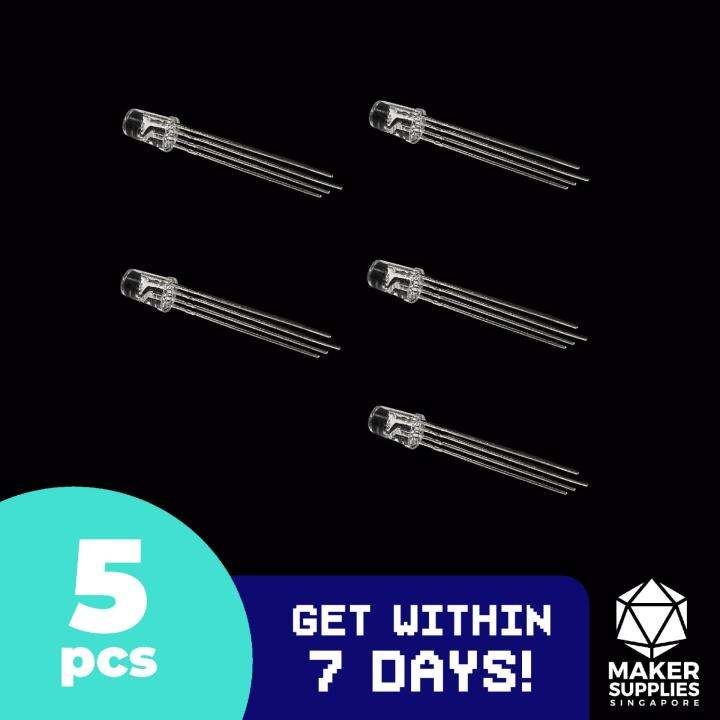 5pcs 5mm 4-pin Clear RGB LED Common Cathode [LEDs] | Lazada Singapore