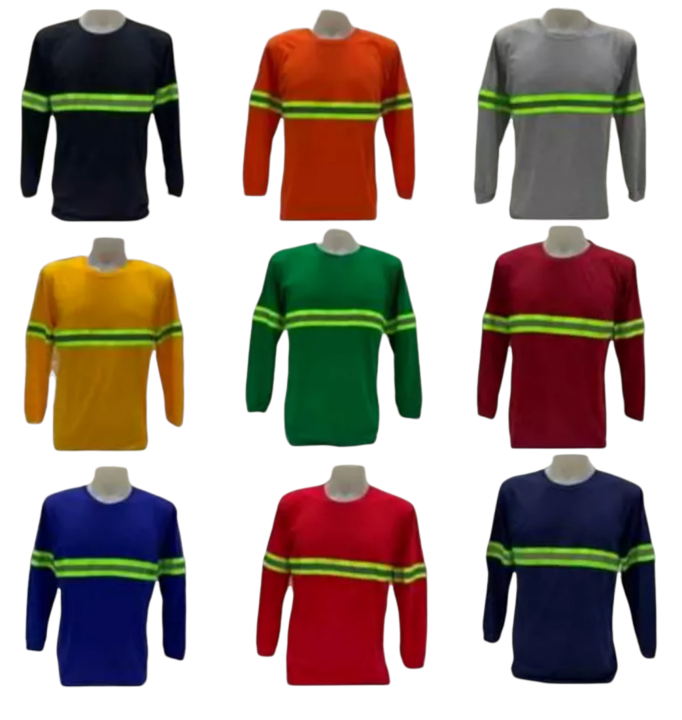 Safety Long-Sleeved Shirt With Reflector High Visibility Construction ...