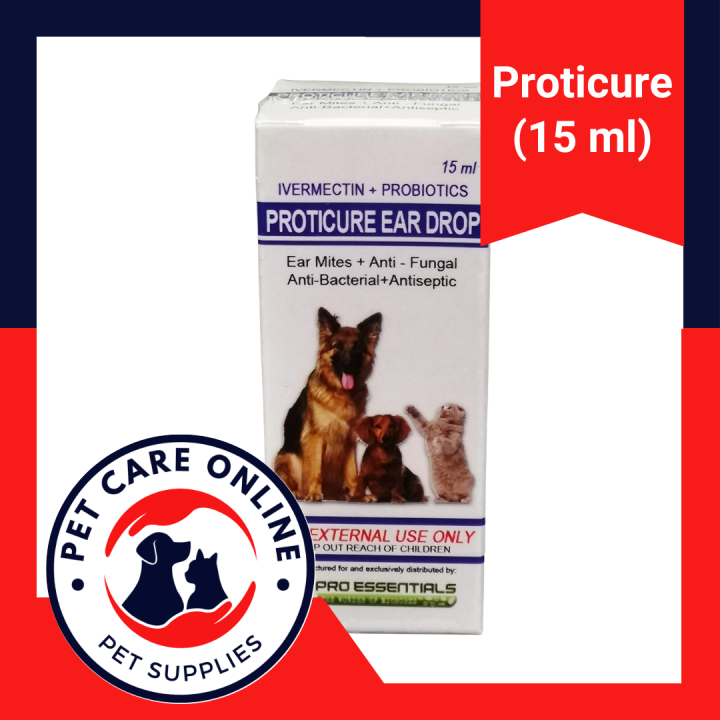 Proticure Ear Drop 15ml for Dog and Cat Ear Mites, Anti-bacterial, Anti ... Proticure Ear Drop 15ml for Dog and Cat Ear Mites, Anti-bacterial, Anti ...