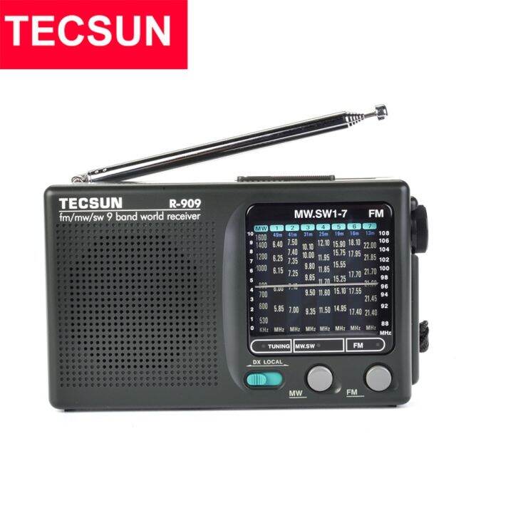 TECSUN R-909 AM/FM/SW Radio 1-7 9 Bands World Band Receiver Portable Radio FM: 87.0-108MHz/ŸMW ...