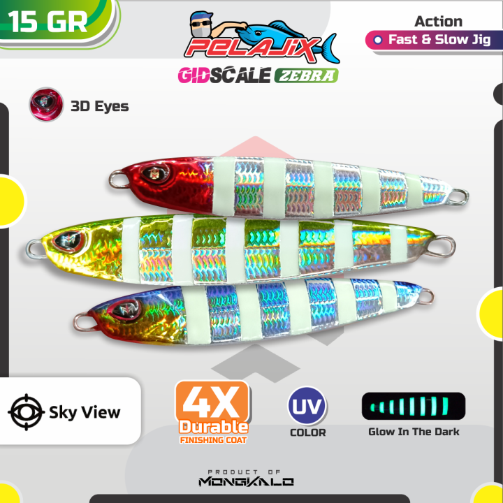 Metal Jig 15 Gram Micro Jig 15 Gram Mongkalo Pelajix GID ZEBRA Sisik Mikro Jig 15 Gram Umpan ...