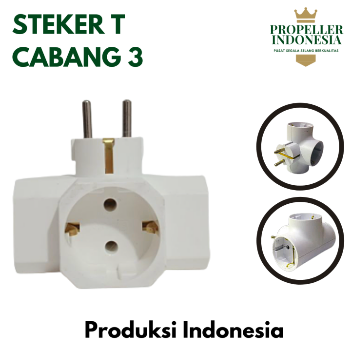 Steker T Colokan Listrik Cabang 3 Sambungan Colokan Multifungsi ...